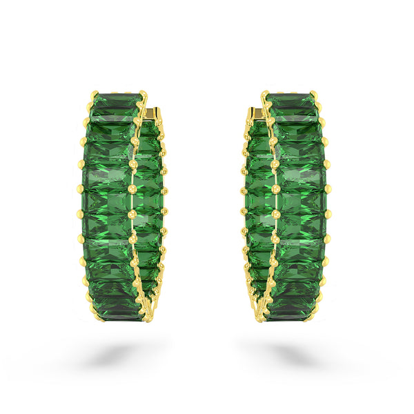 Green Matrix Hoop Earrings by Swarovski available at Talisman ...