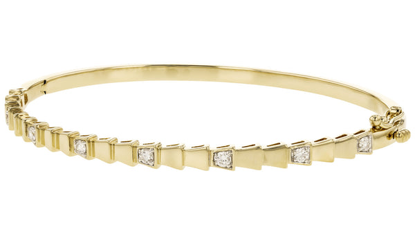 Prism Gold & Diamond Bangle Bracelet available at Talisman Collection ...