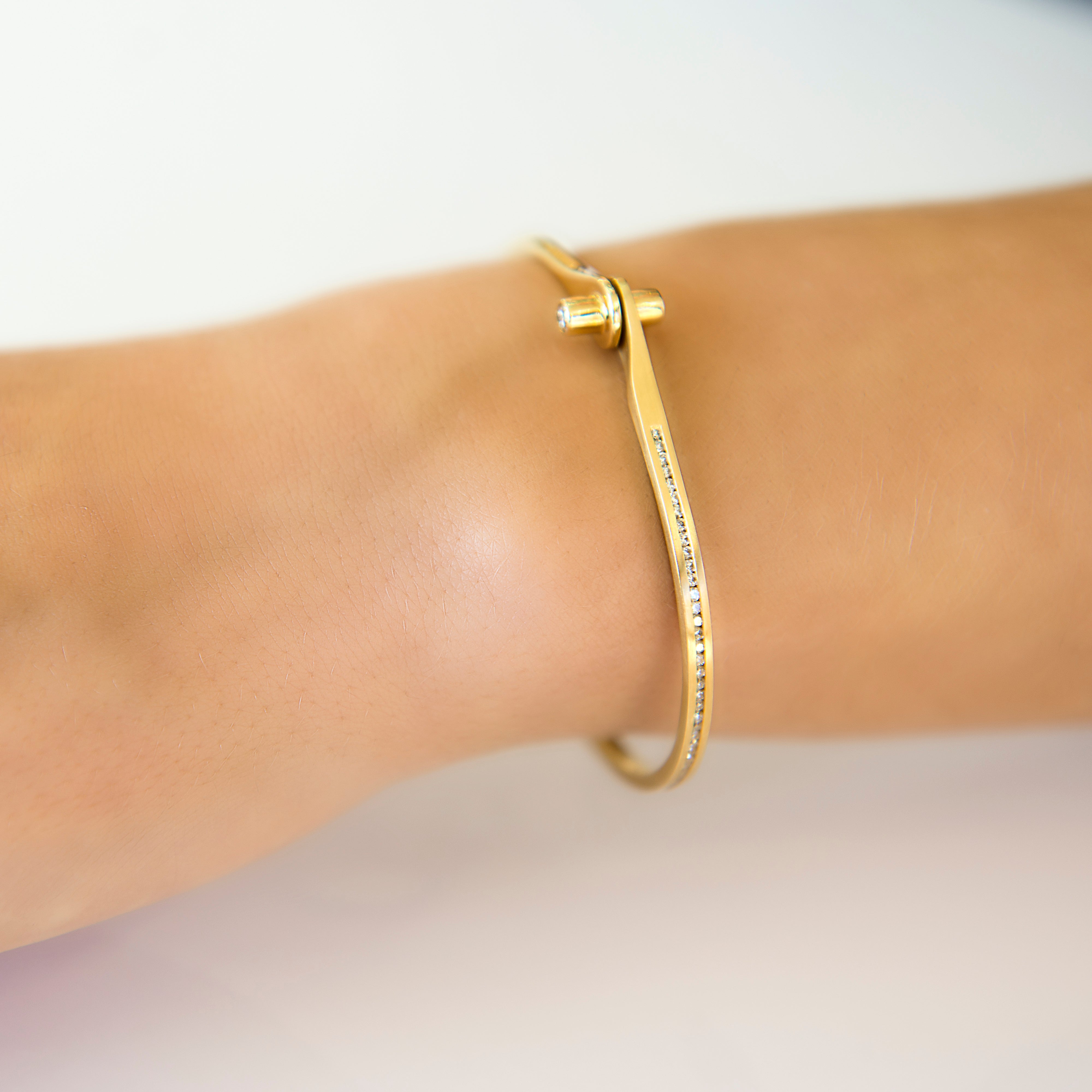 Pave Diamond "Handcuff" Bangle by Borgioni