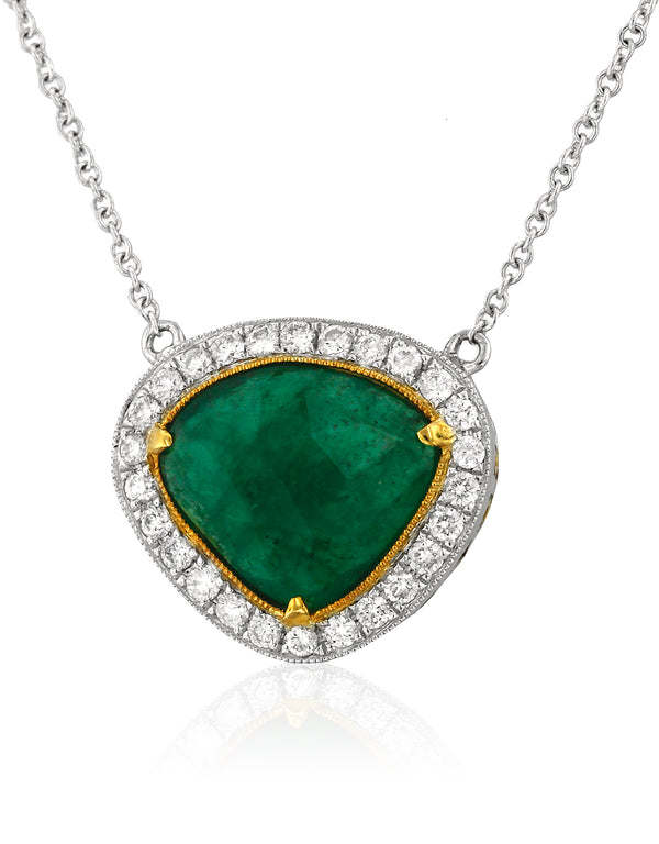 Emerald and Diamond Necklace by Yael