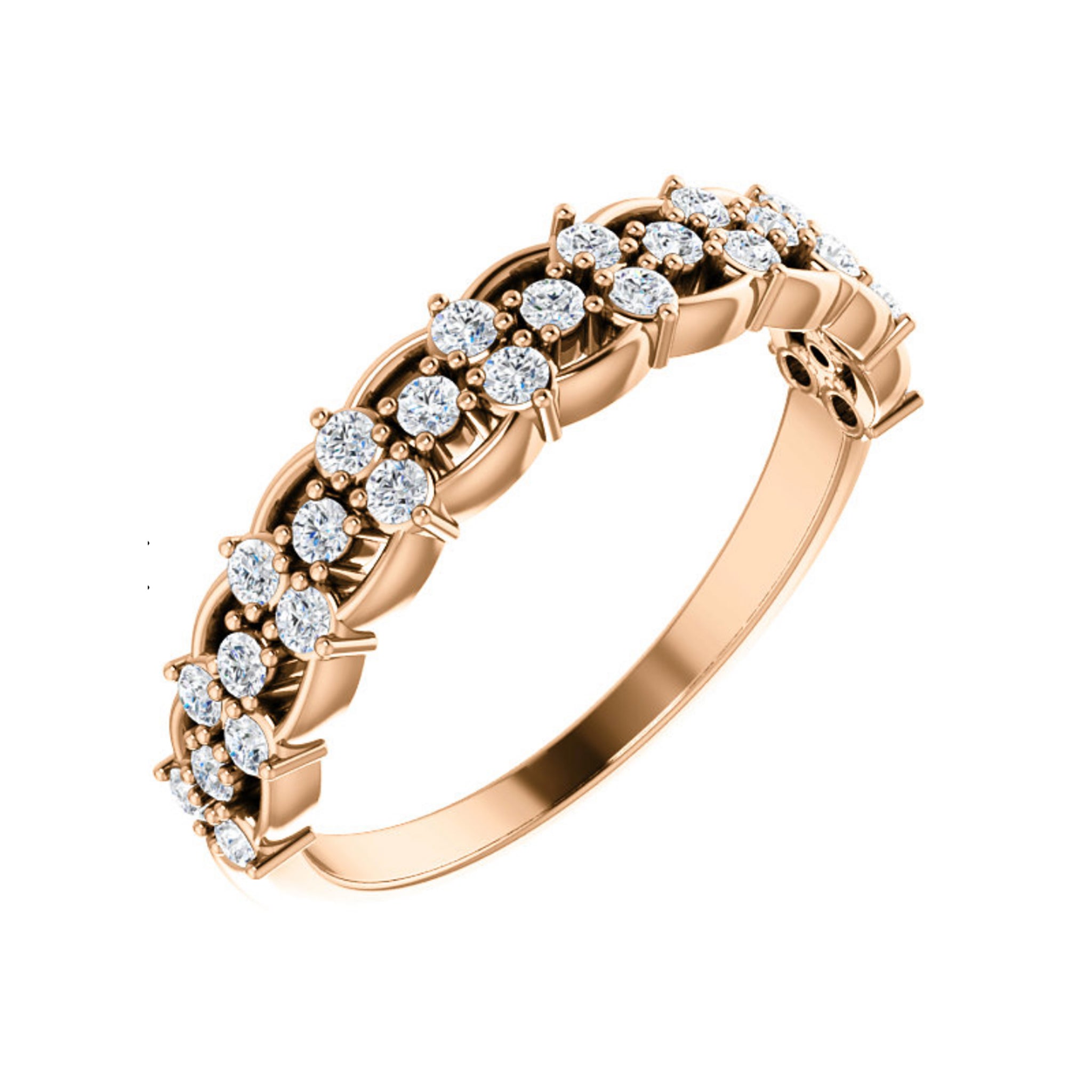 Diamond Felicity Stacking Band in White, Yellow or Rose Gold