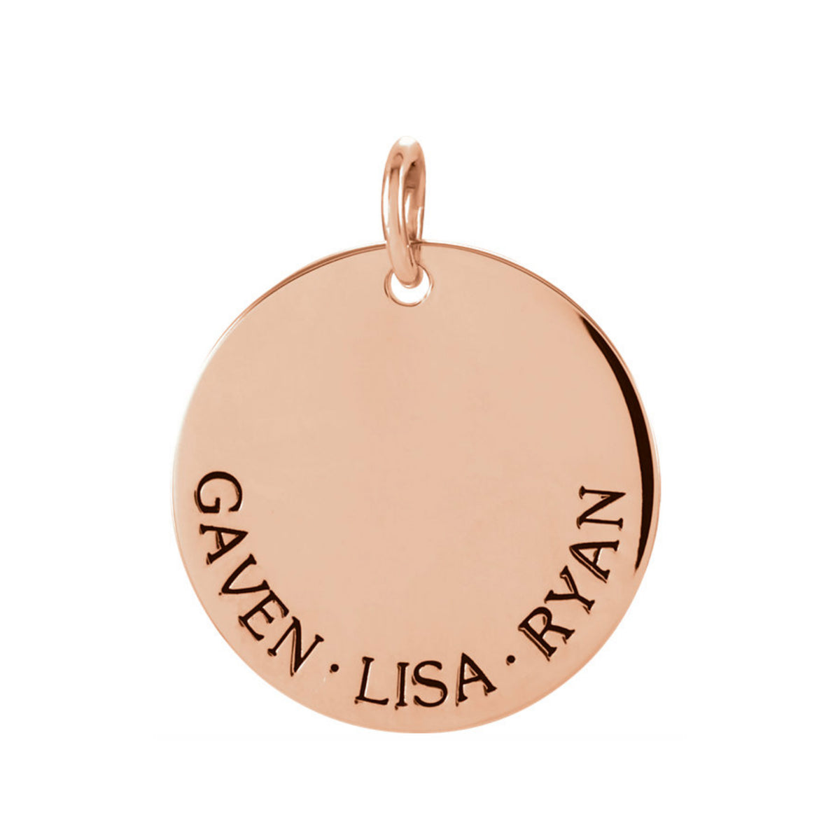Large Engravable Disc Necklace in White, Yellow or Rose Gold