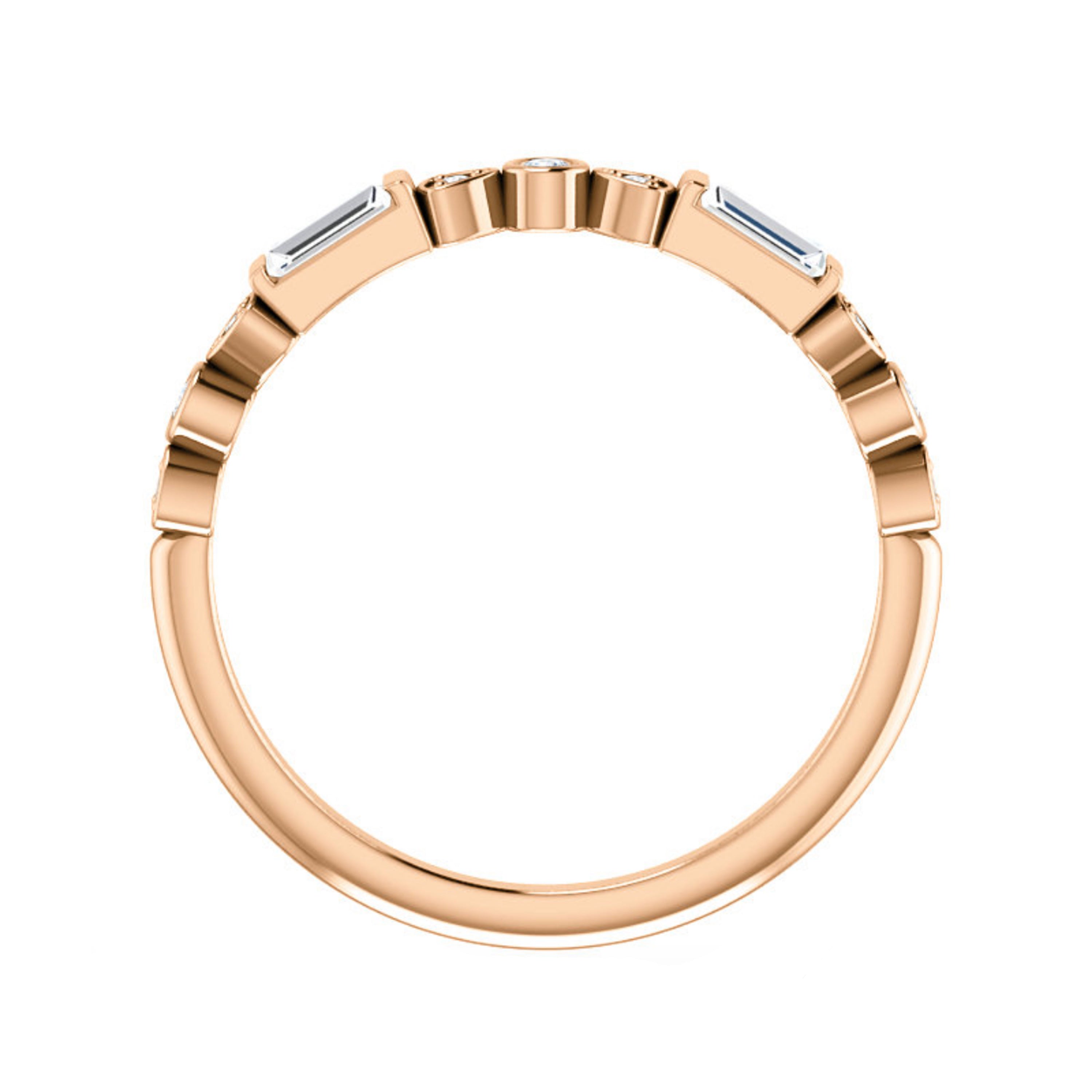 Mixed-Shape Diamond Stack Band in White, Yellow or Rose Gold