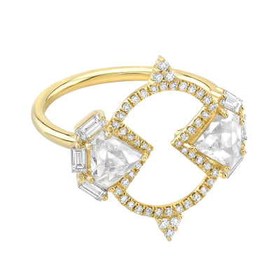 Diamond Mirrored Shield Ring by Meredith Young