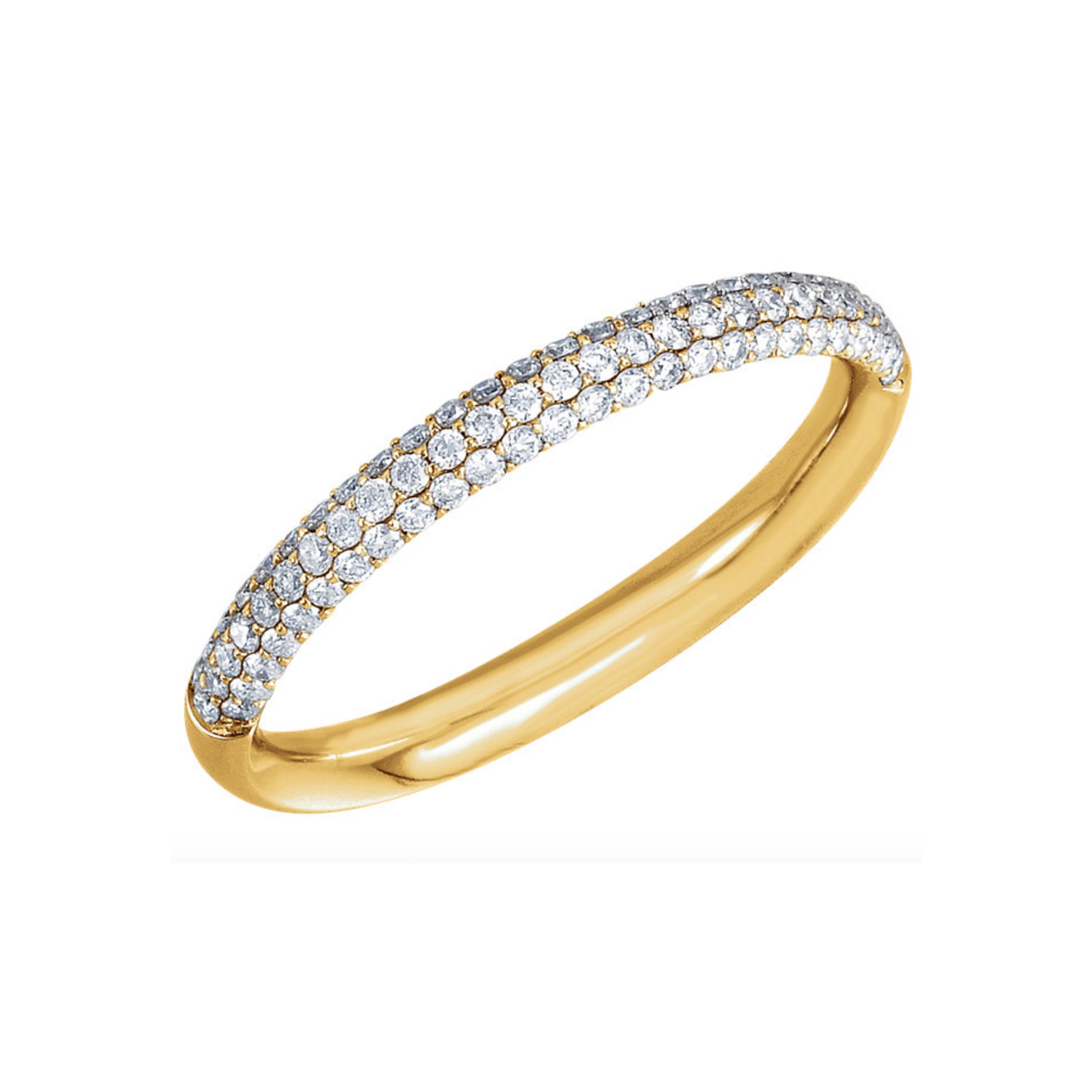 Pave Diamond Stack Band in White, Yellow or Rose Gold